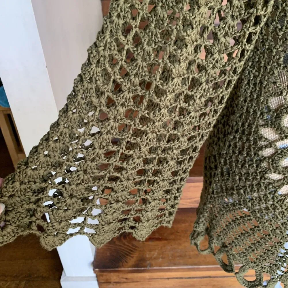 Westport 1982 | Tops | Green Open Knit Crochet Festival Boho Fairy Y2k ...